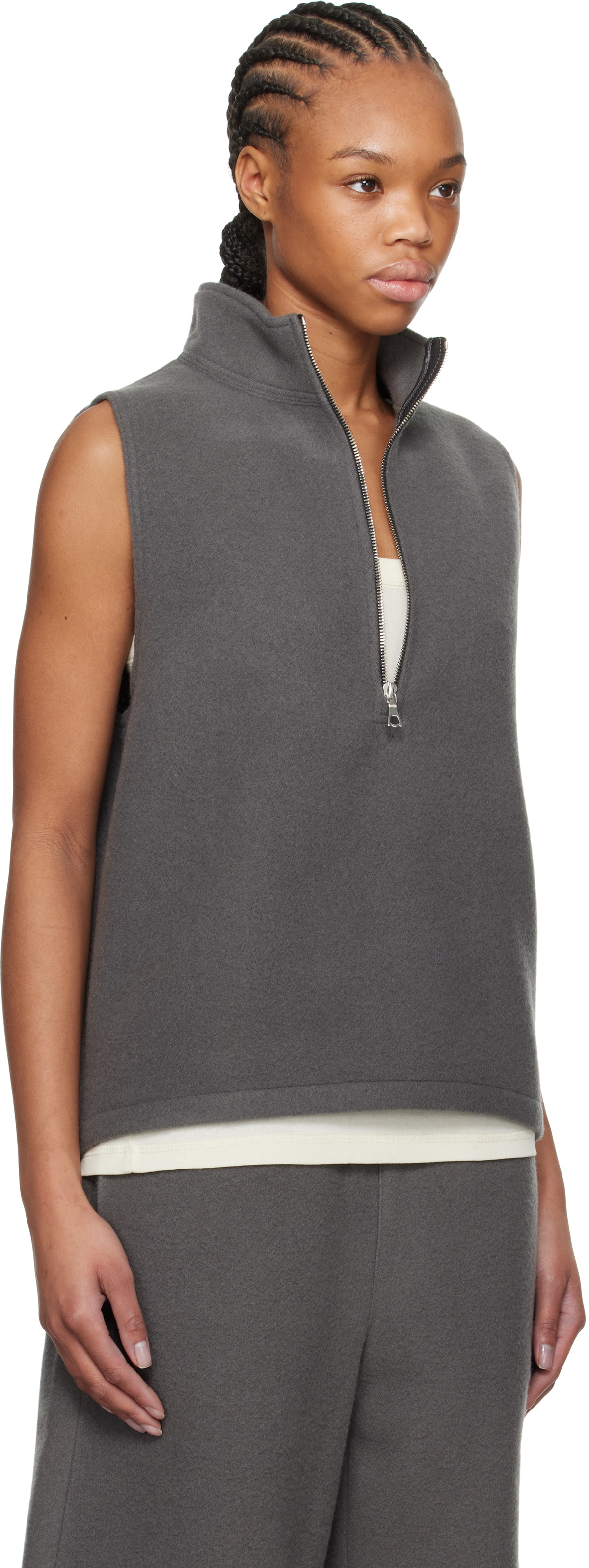 Rier Gray Fleece City Vest Rier