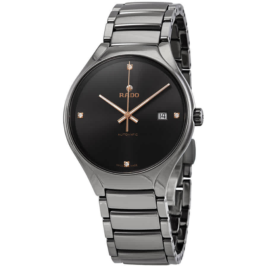 Rado True Grey Diamond Dial Automatic Mens Ceramic Watch R27057712 Rado