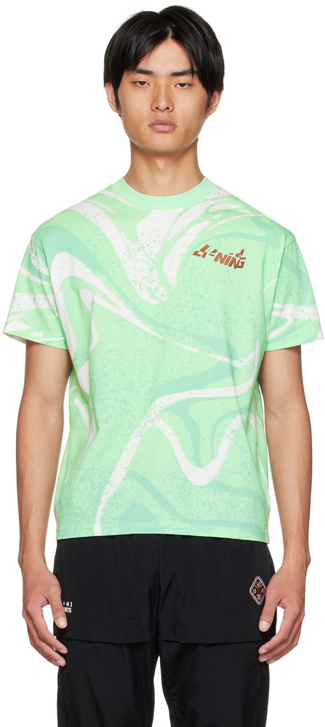 Li-Ning Green Embroidered T-Shirt Li-Ning