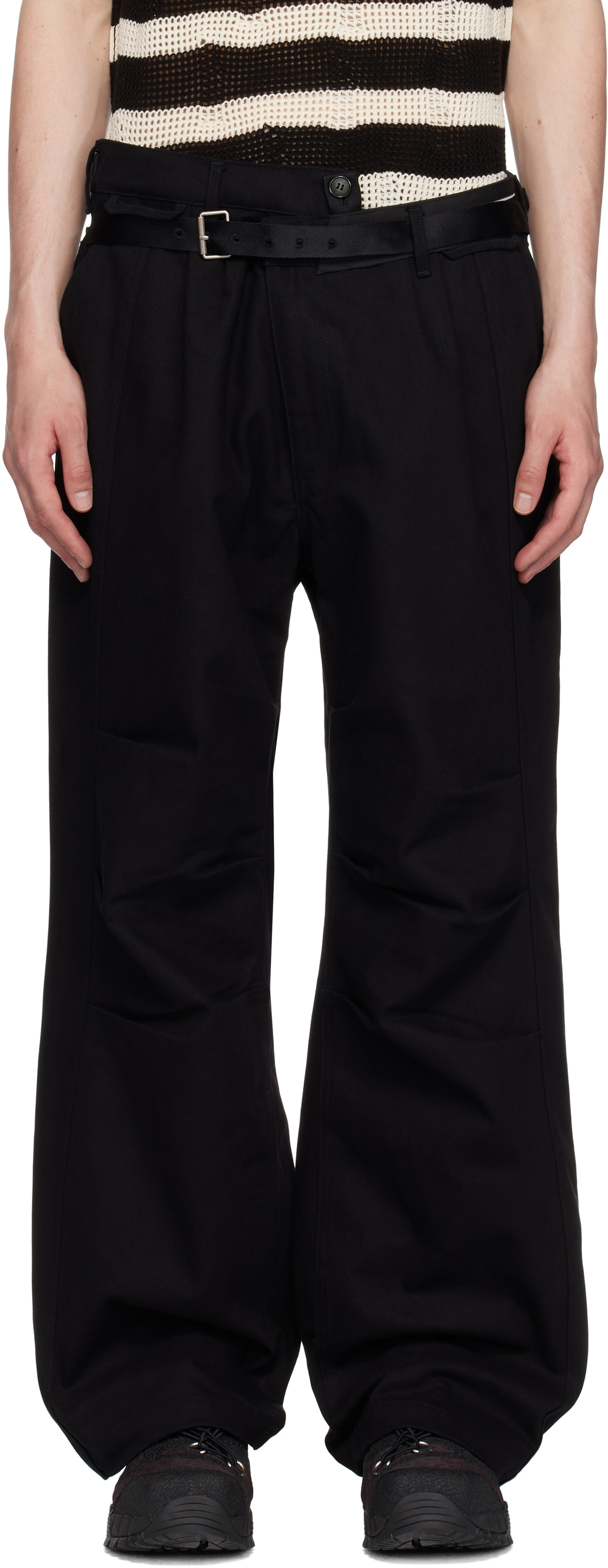 Andersson Bell Black Cross-Over Wide Trousers Andersson Bell