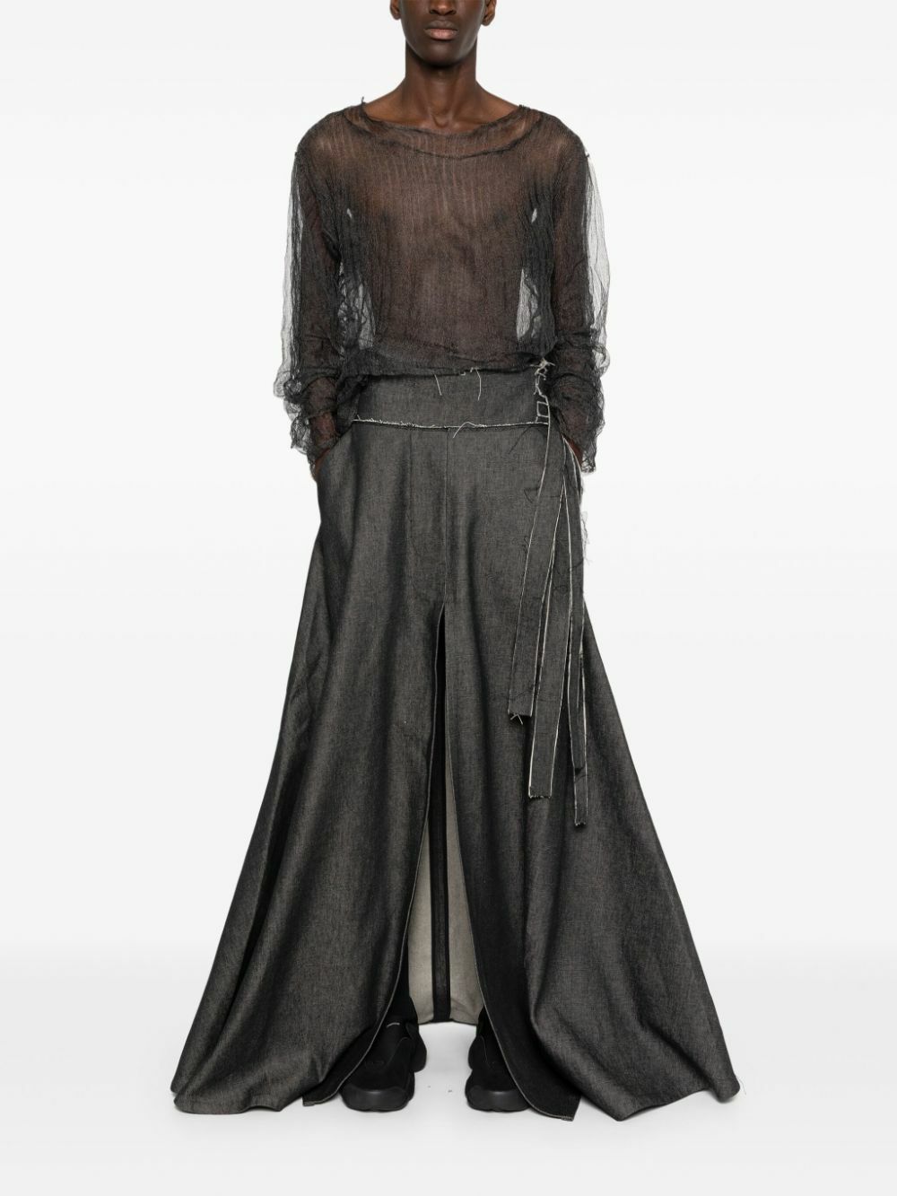 MLGA Black Denim Maxi Skirt MLGA