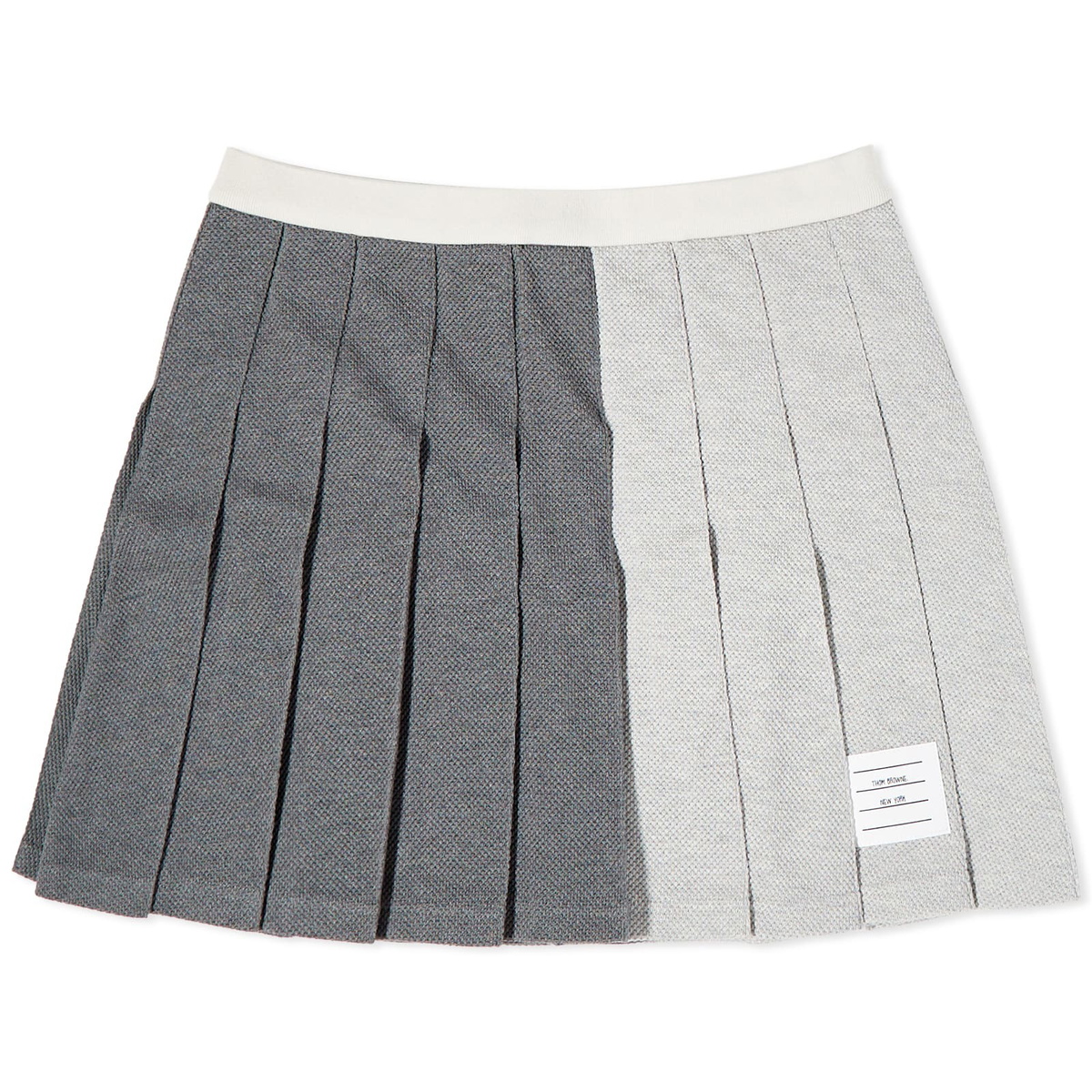 Thom Browne Women's Funmix Pleated Mini Skirt in Tonal Grey Thom Browne