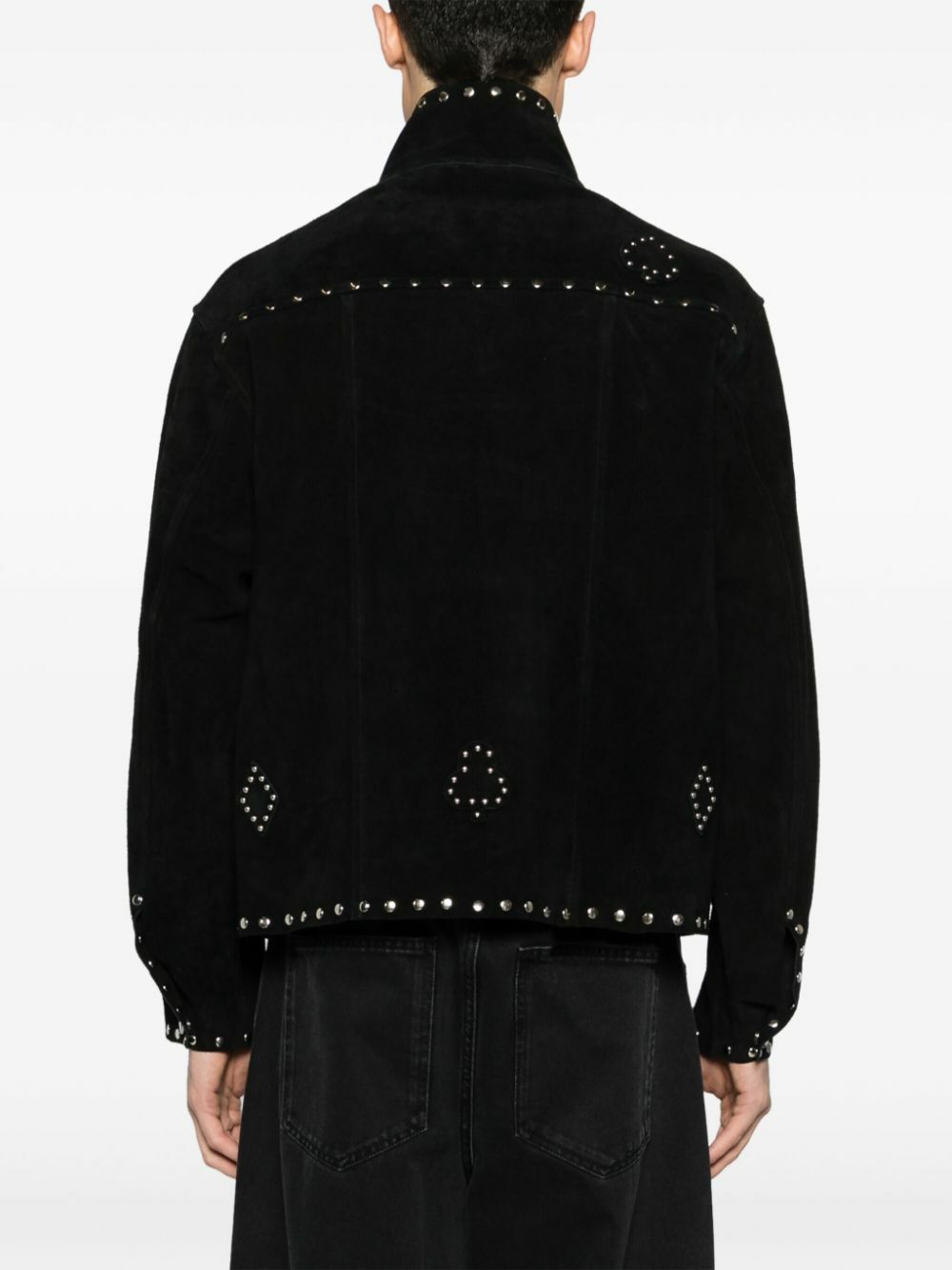 BODE Black Studded Detailing Suede Jacket Bode