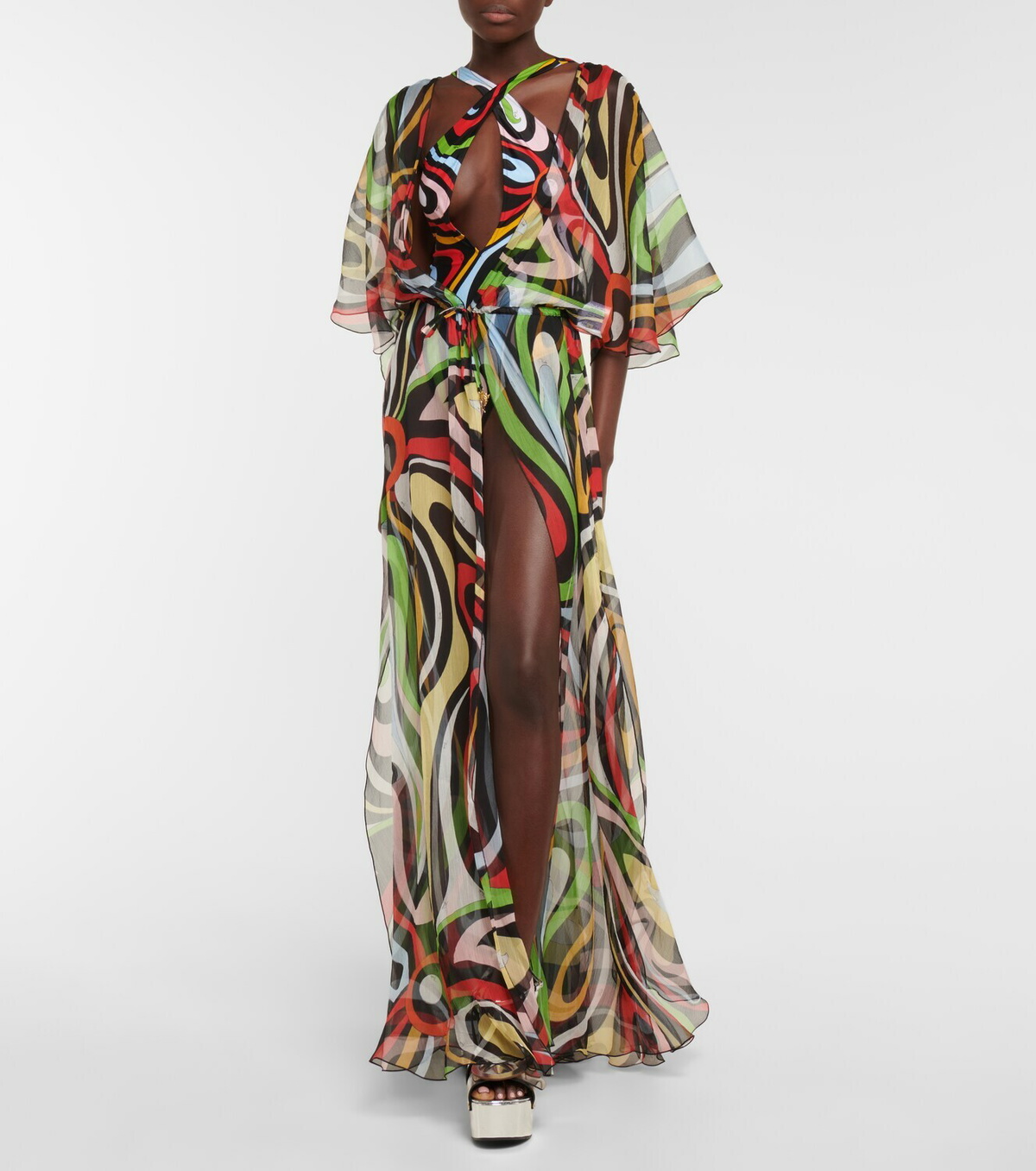 Pucci - Printed silk beach cover-up Emilio Pucci