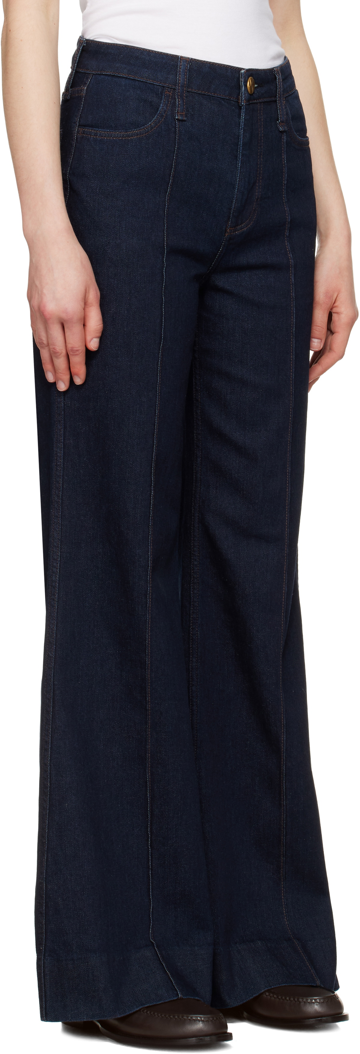 rag & bone Navy Wide Skylar High-Rise Jeans Rag and Bone
