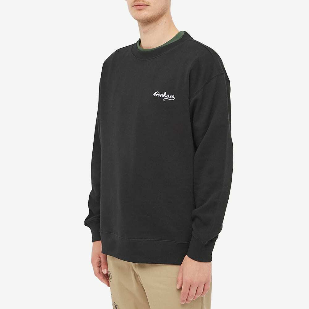 Denham Men's Alma Box Crew Sweat in Black Denham