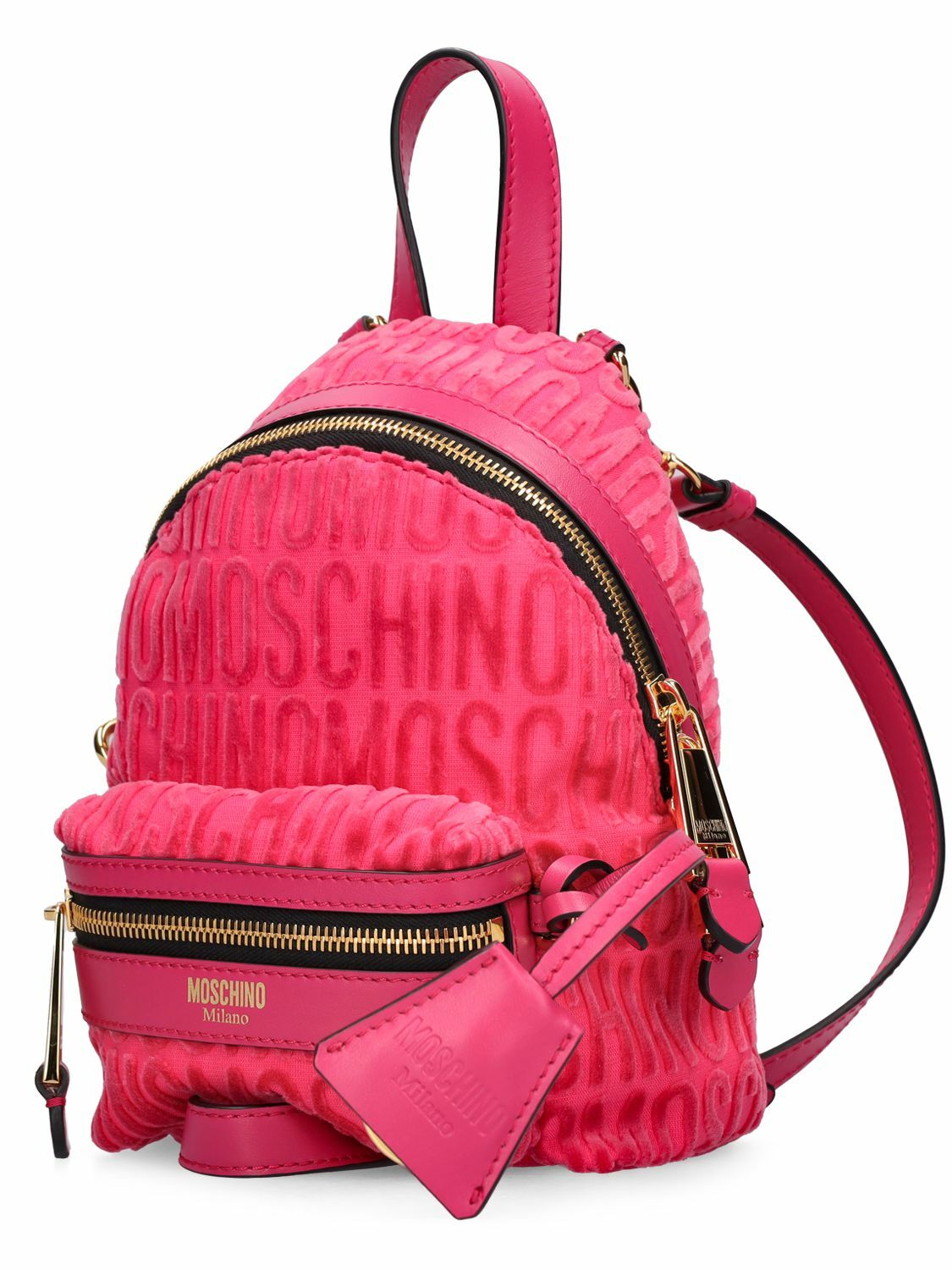MOSCHINO - Velvet Logo Jacquard Backpack Moschino