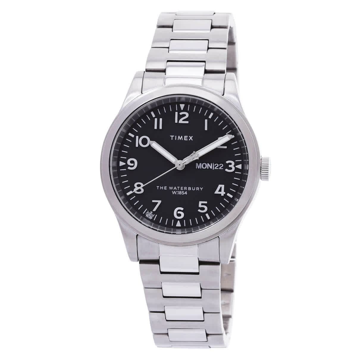 Timex Waterbury Traditional Day Date Quartz Black Dial Mens Watch ...