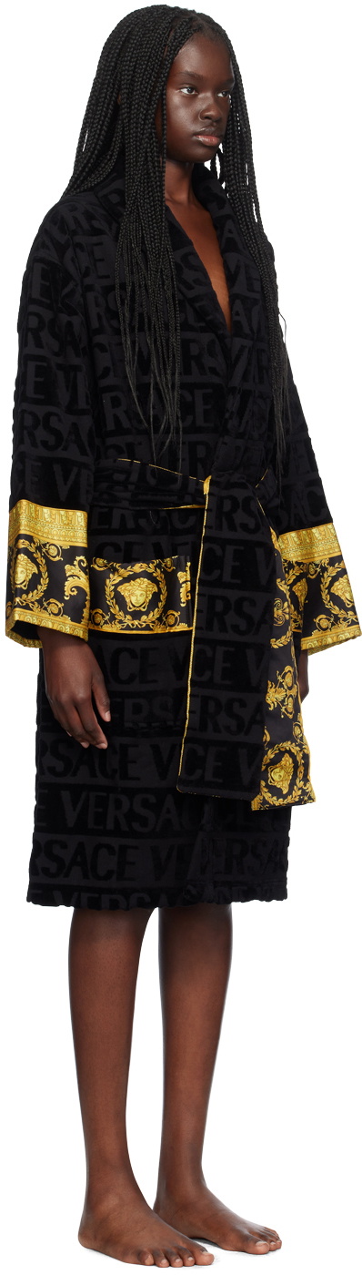 Versace Underwear Black 'I Heart Baroque' Robe Versace Underwear
