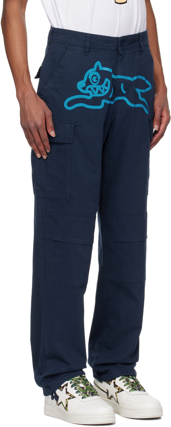 ICECREAM Navy Running Dog Cargo Pants ICECREAM