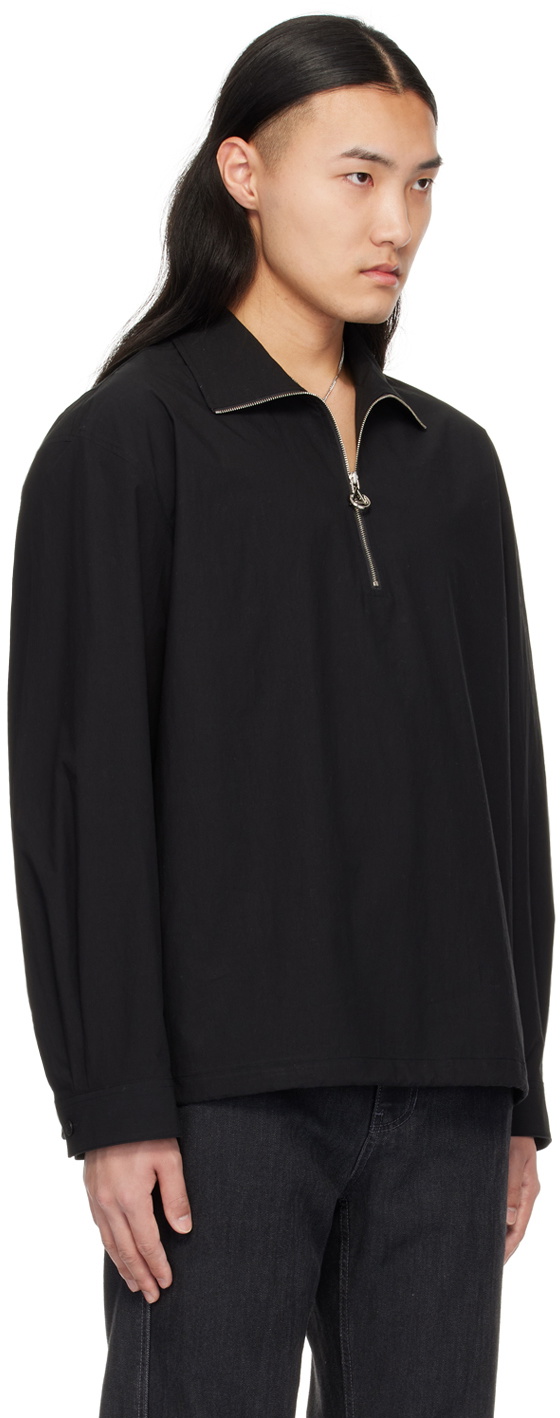 Solid Homme Black High Neck Polo Solid Homme