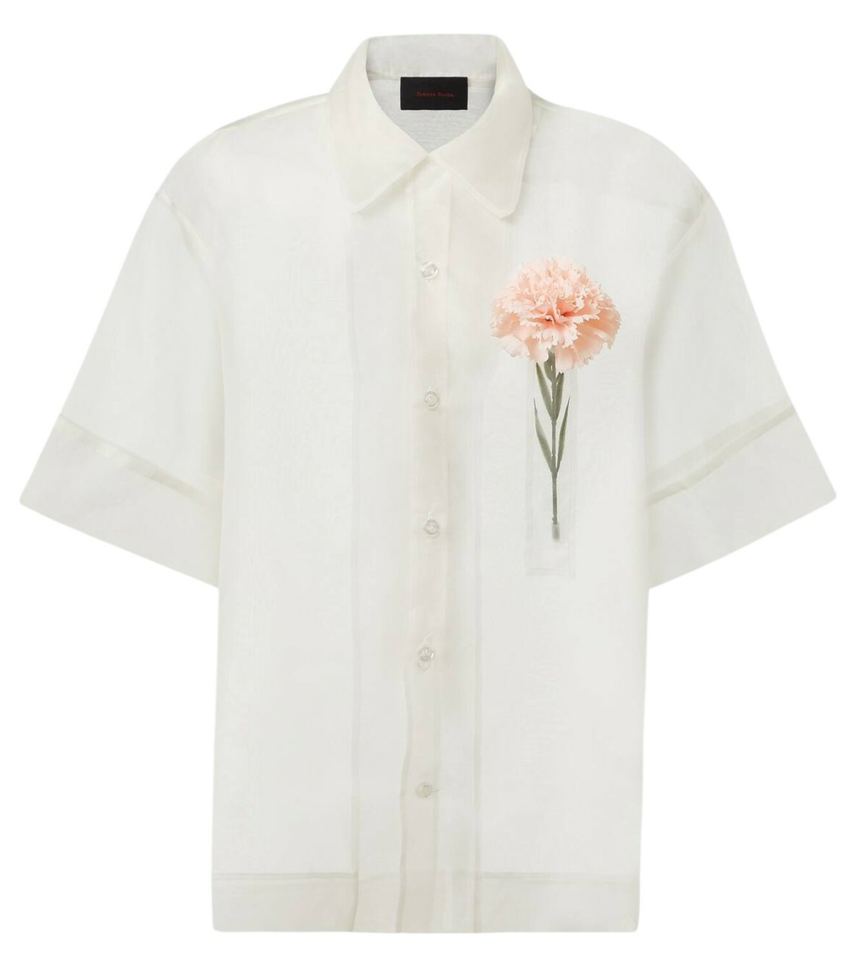 Simone Rocha Carnation silk organza bowling shirt Simone Rocha