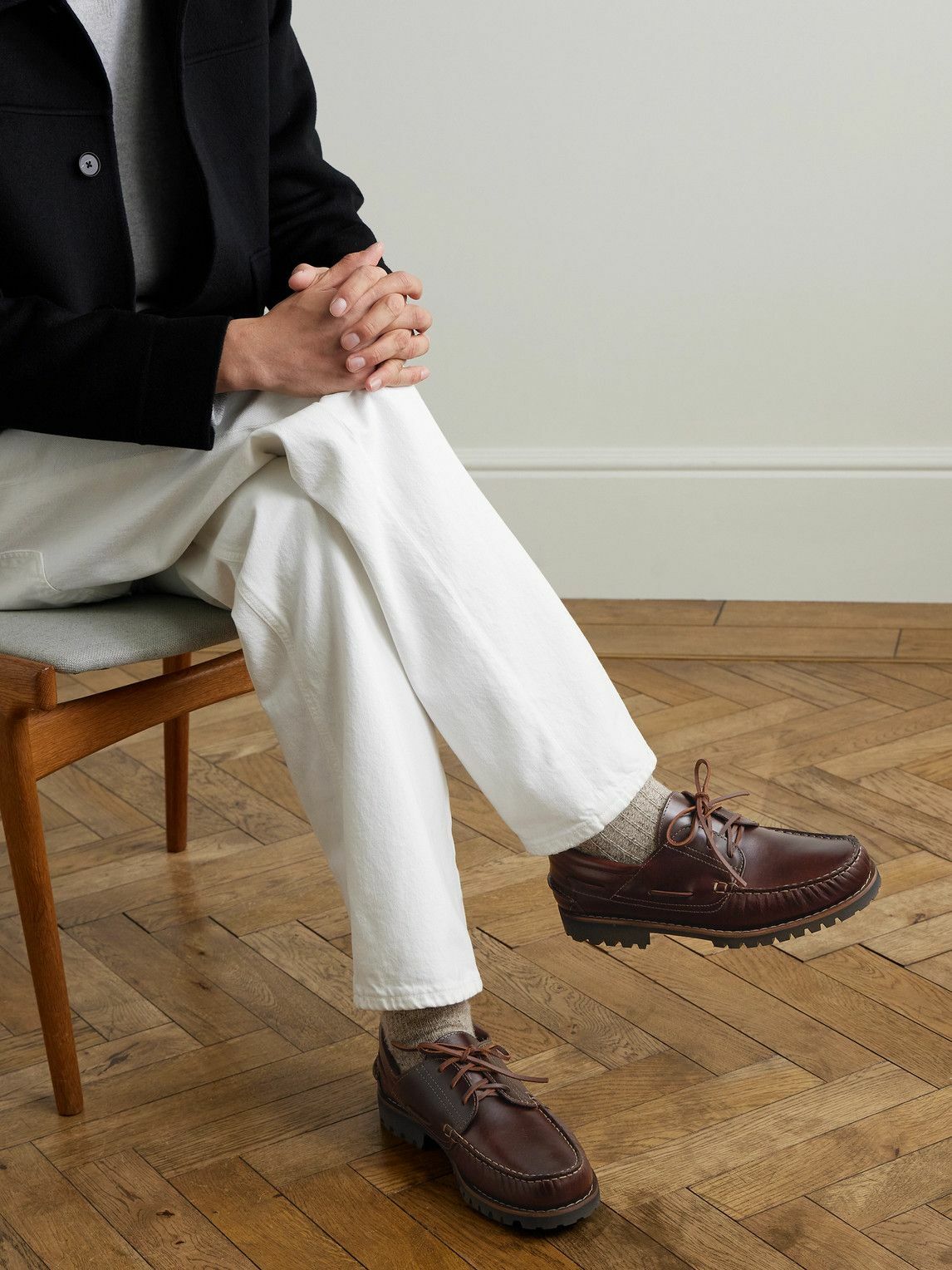 Mr P. - Leather Boat Shoes - Brown Mr P.