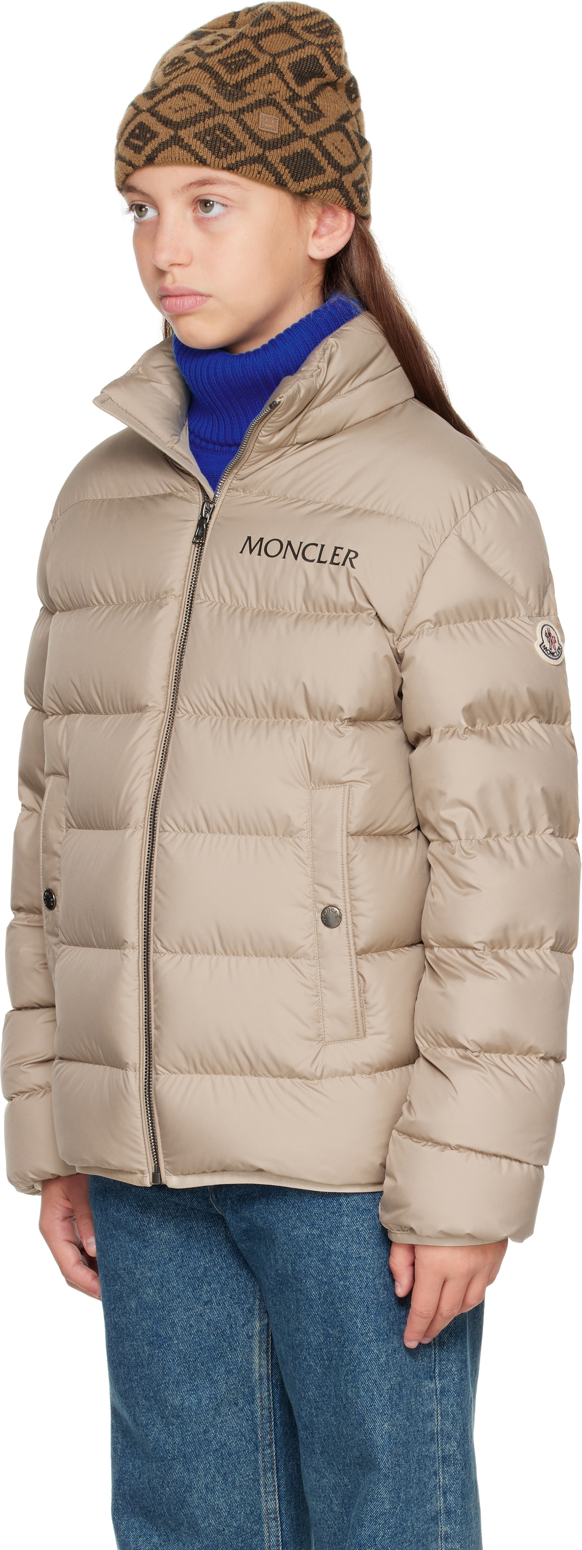 Moncler Enfant Big Kids Beige Bajan Hooded Down Jacket Moncler Enfant