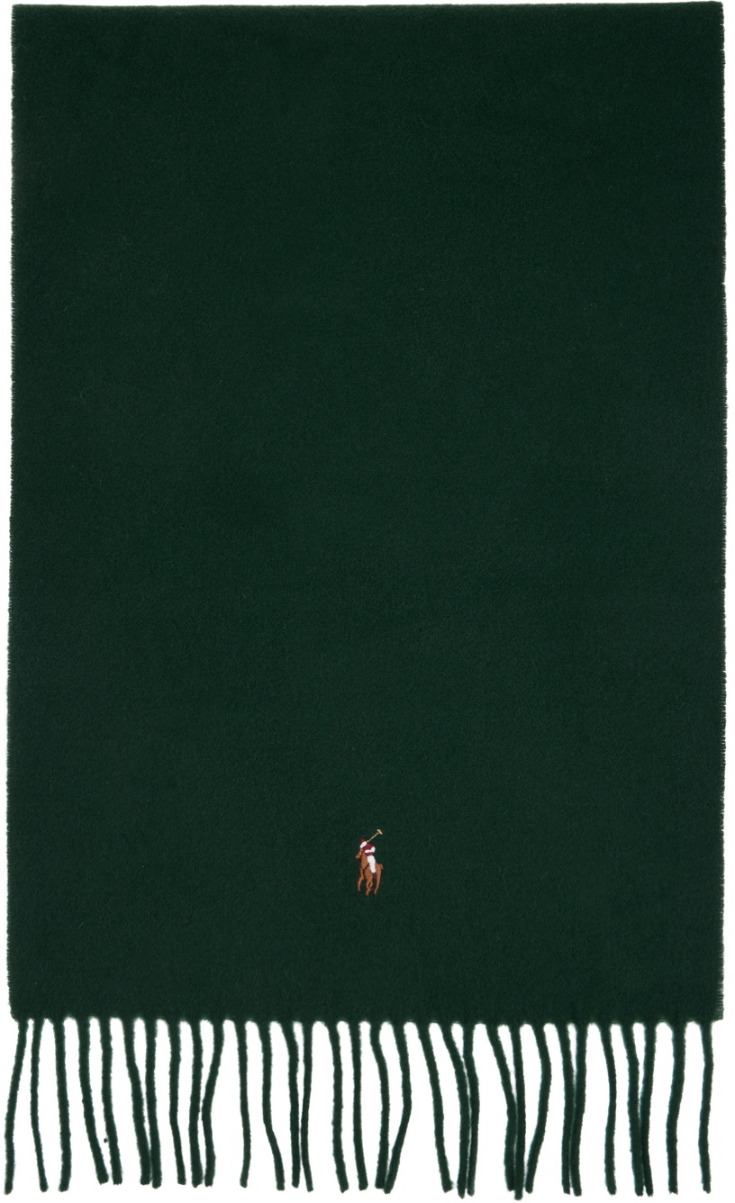 Polo Ralph Lauren Green Wool Scarf Polo Ralph Lauren