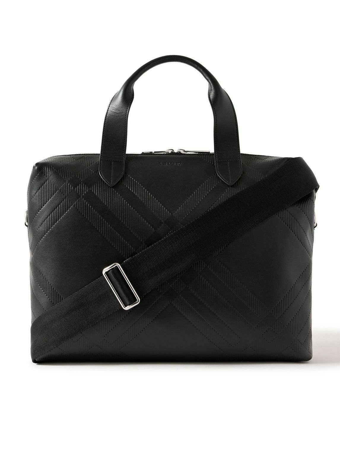 Burberry - Embossed Leather Briefcase Burberry