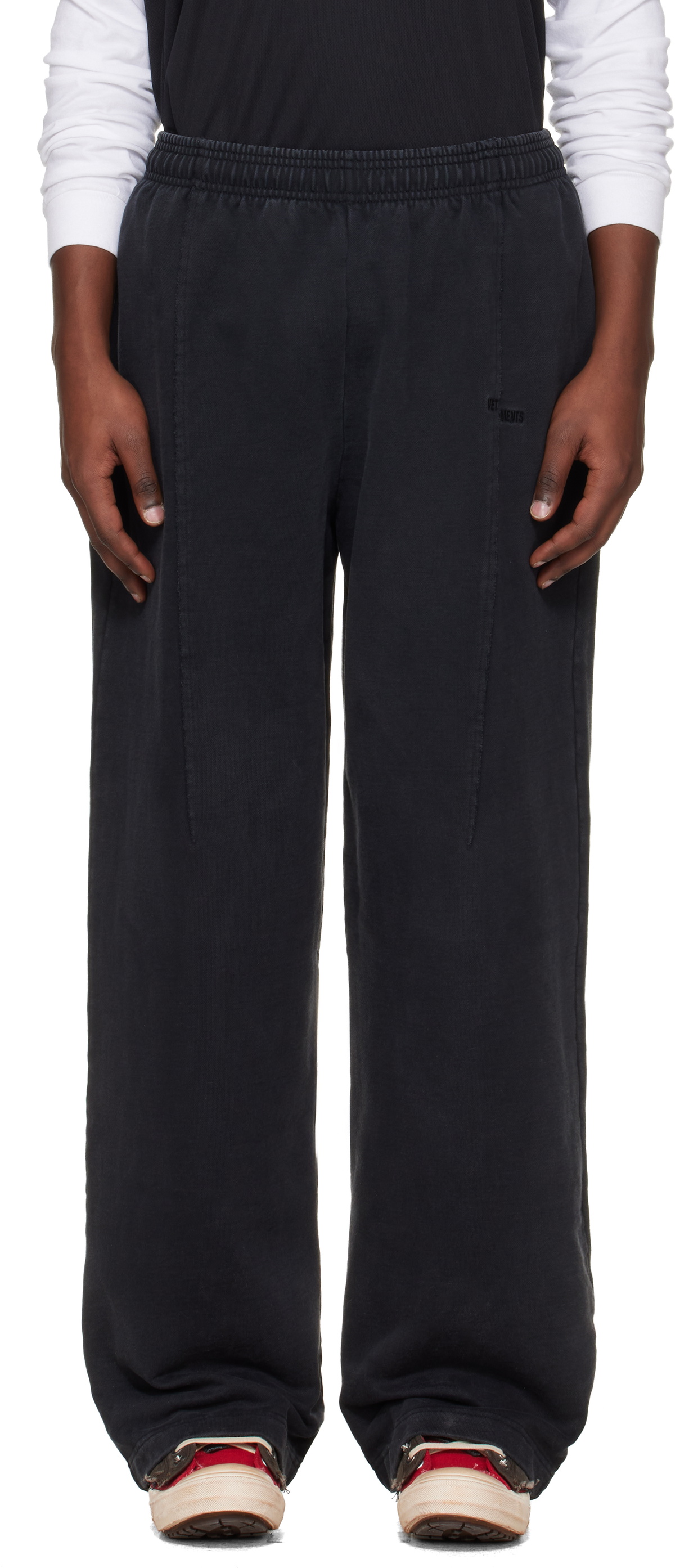 VETEMENTS Black Cut Sweatpants Vetements