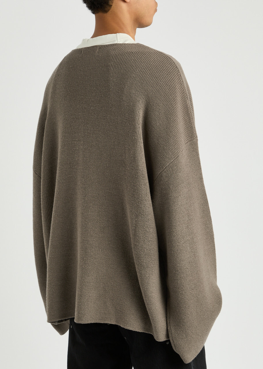 Entire Studios Dormer Ribbed Wool Jumper Taupe Entire Studios