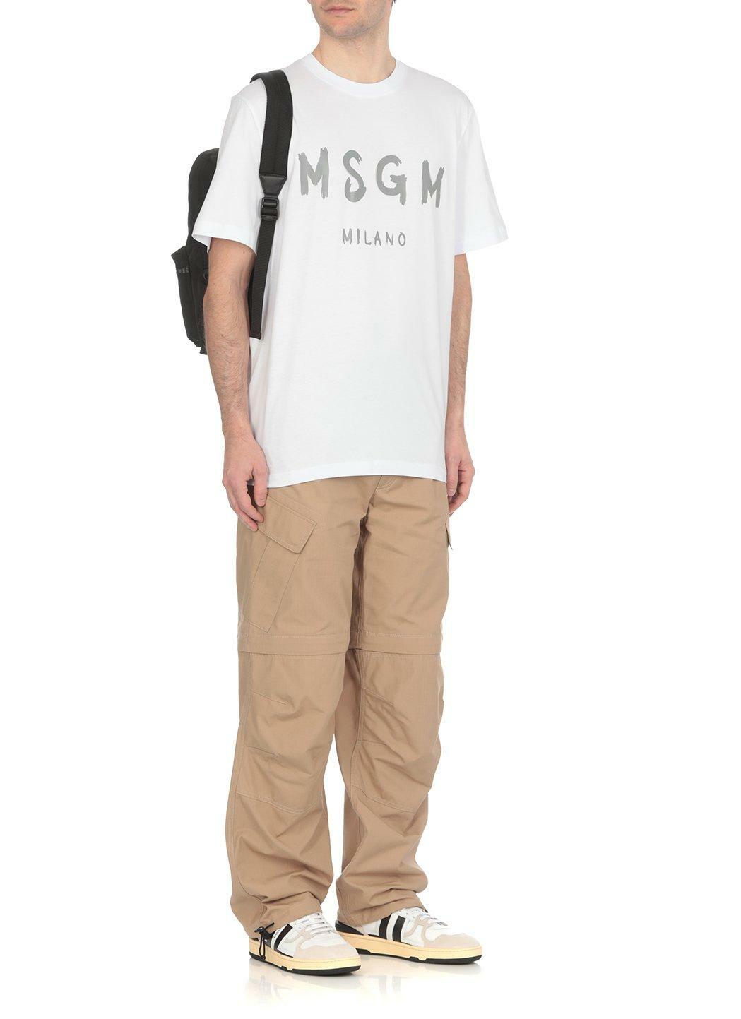 MSGM Logo Printed Crewneck T-shirt MSGM
