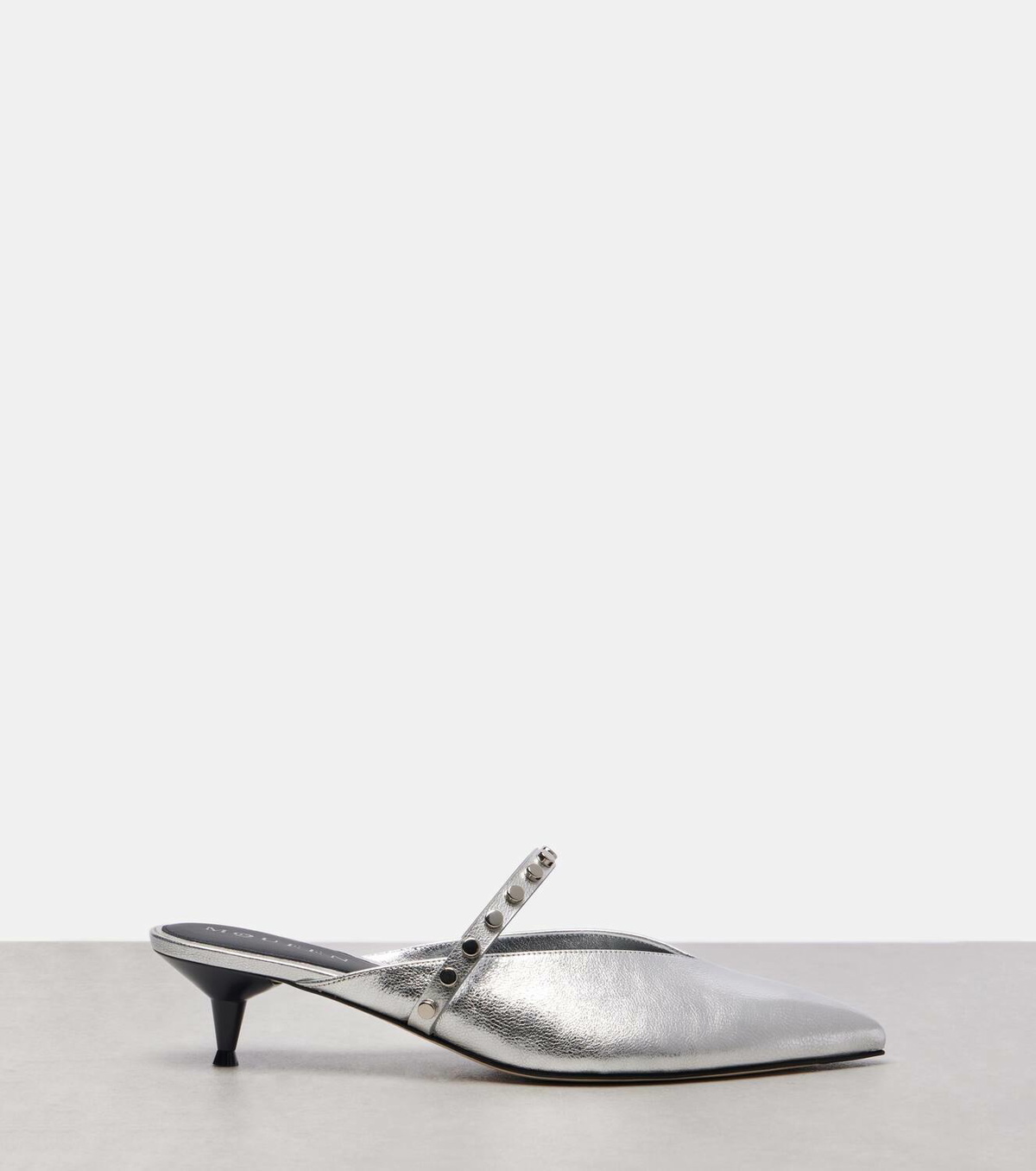 McQueen Embellished metallic leather mules Alexander McQueen