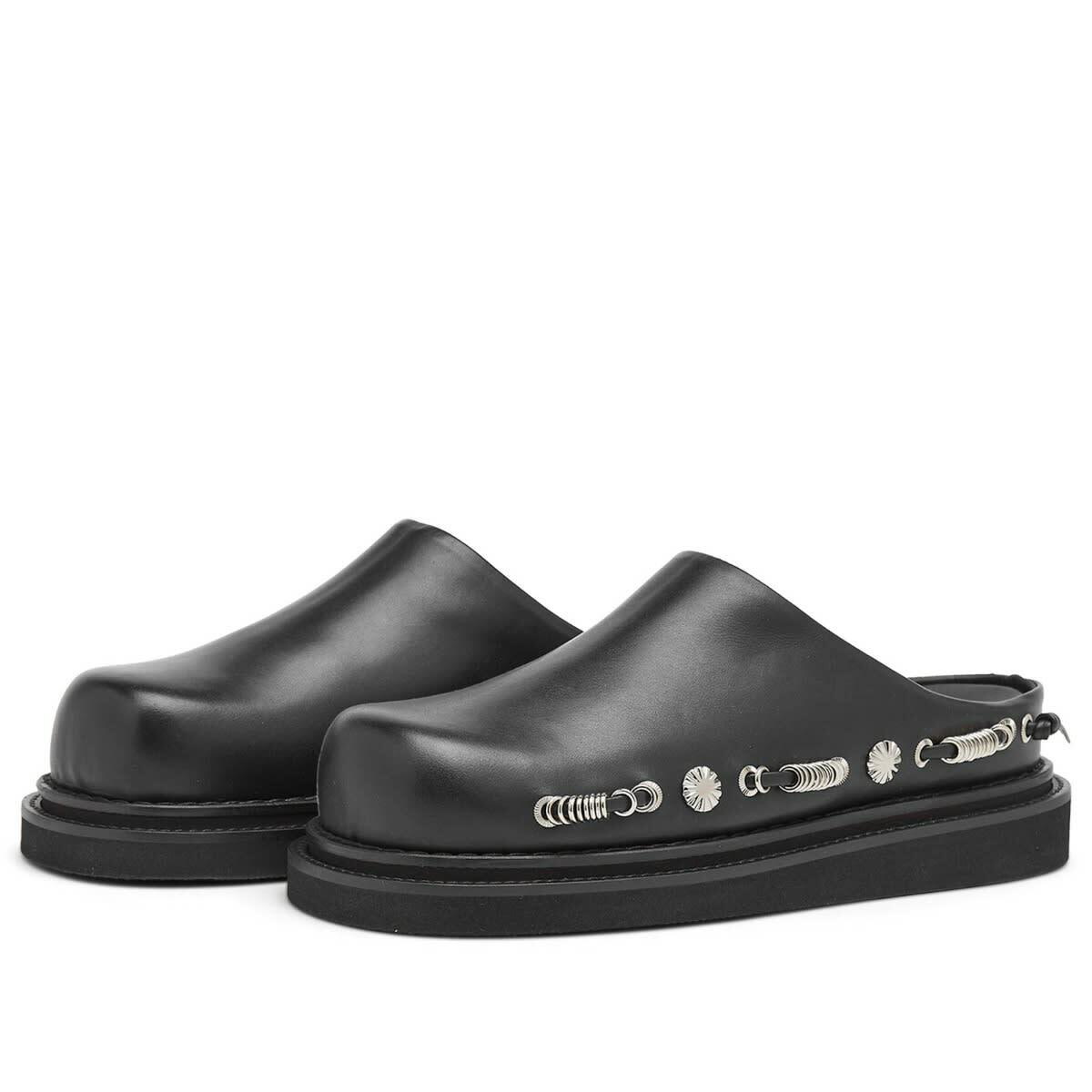 Toga Pulla Women's TOGA Studded Mule in Leather in Black Toga Pulla