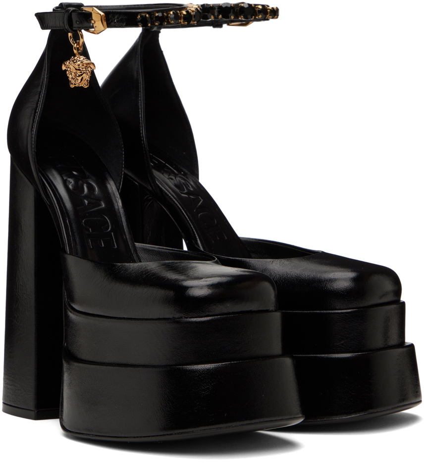 Versace Black Aevitas Platform Heels Versace
