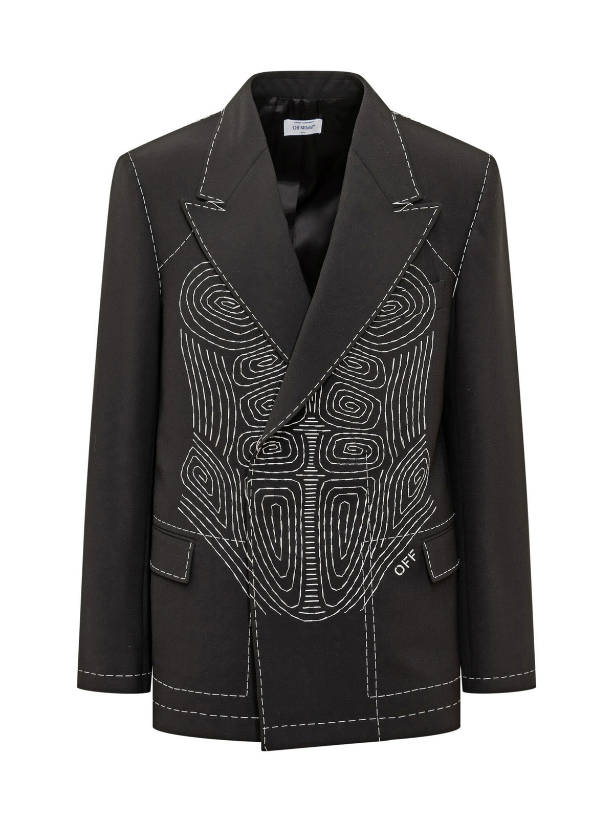 Off-White Body Stitch Tuxedo Double-breast Jacket Off-White