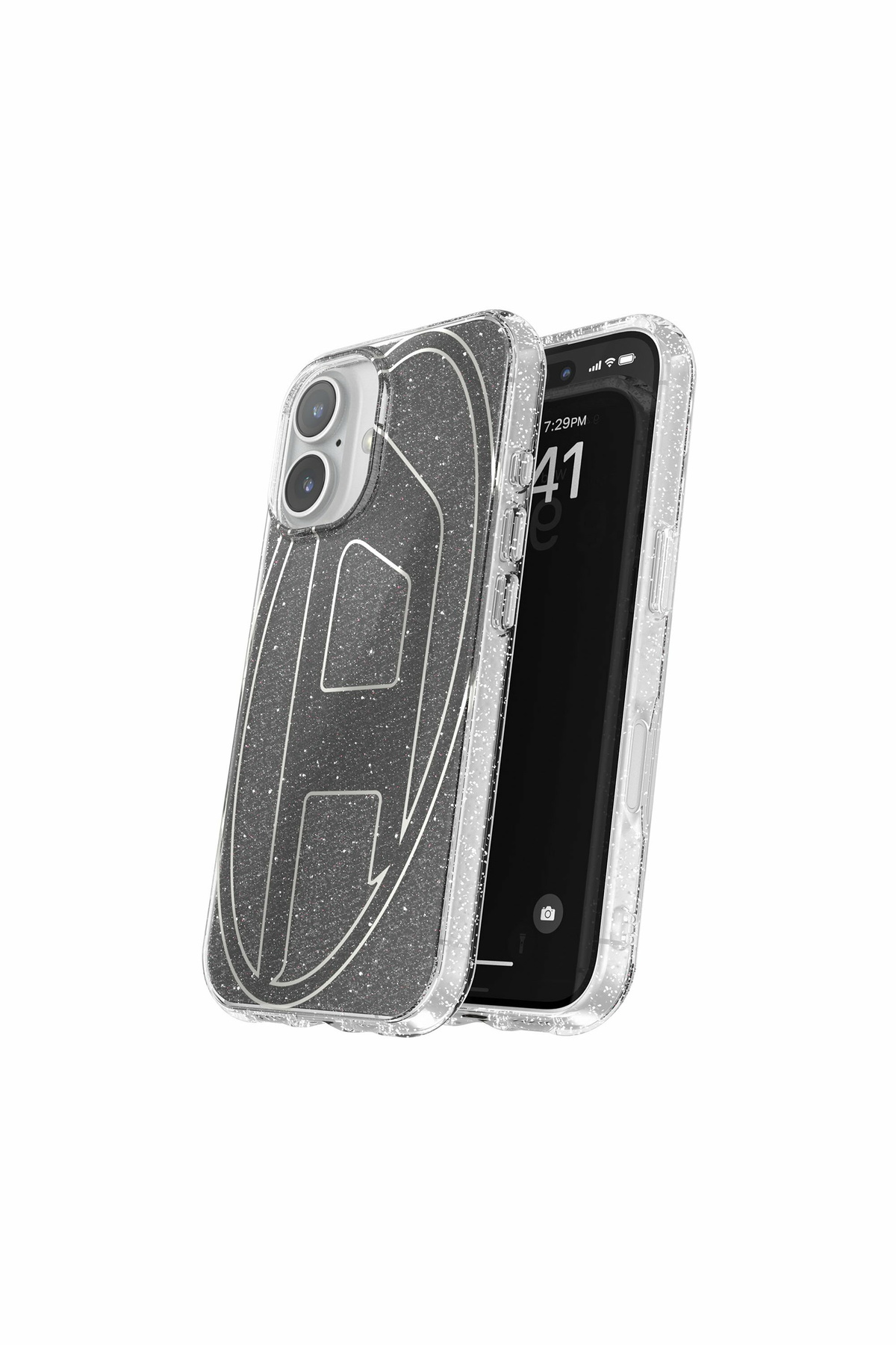 Diesel Oval D Glitter Case for i P 16 - Cases - Unisex - Black Diesel