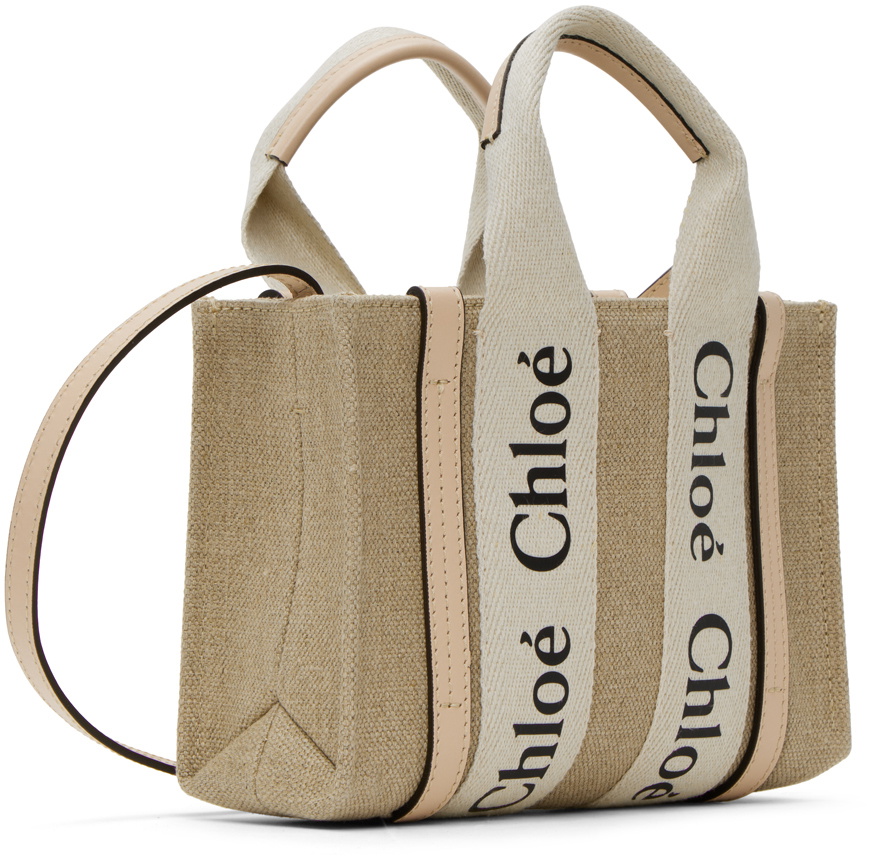 Chloé Beige & Pink Mini Woody Tote Chloe