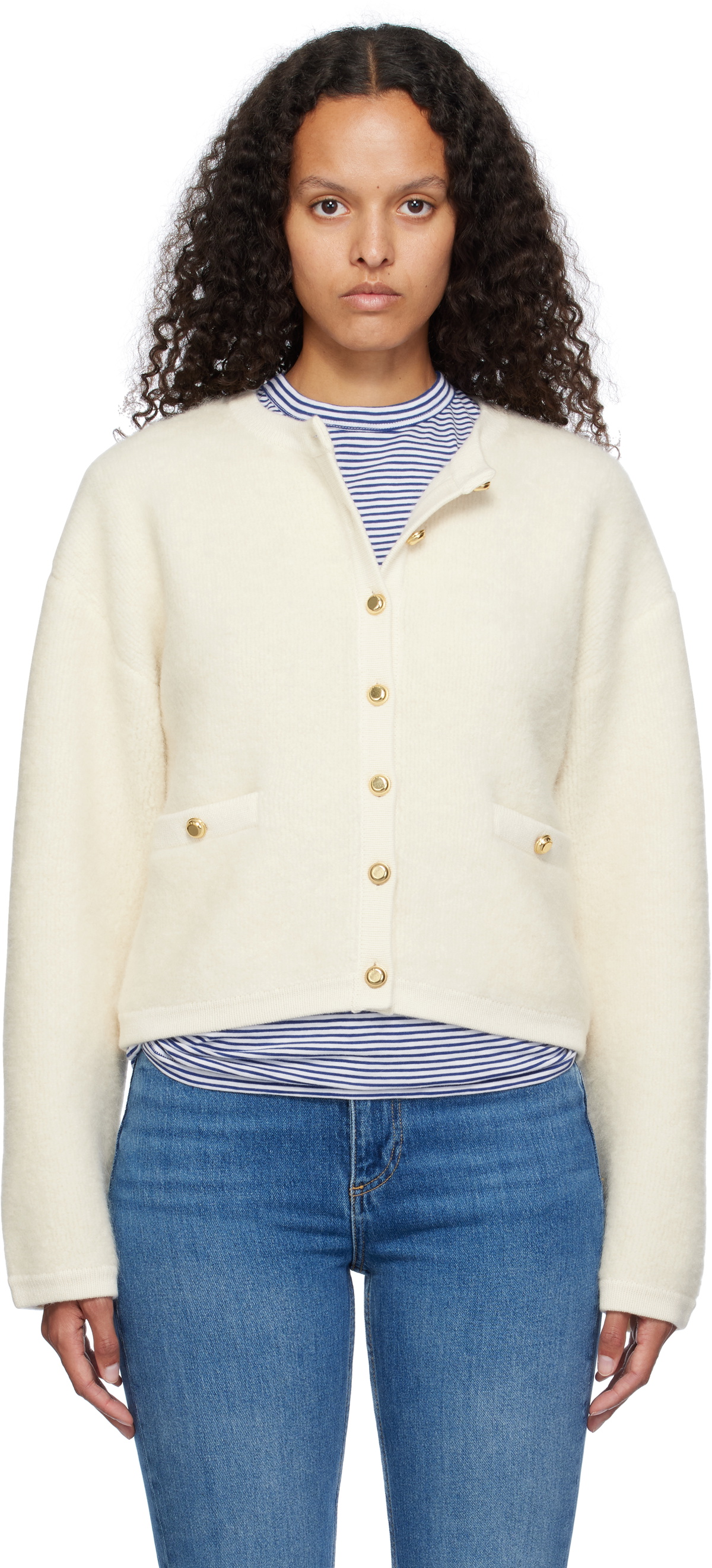 rag & bone Off-White Kaia Boucle Cardigan Rag and Bone
