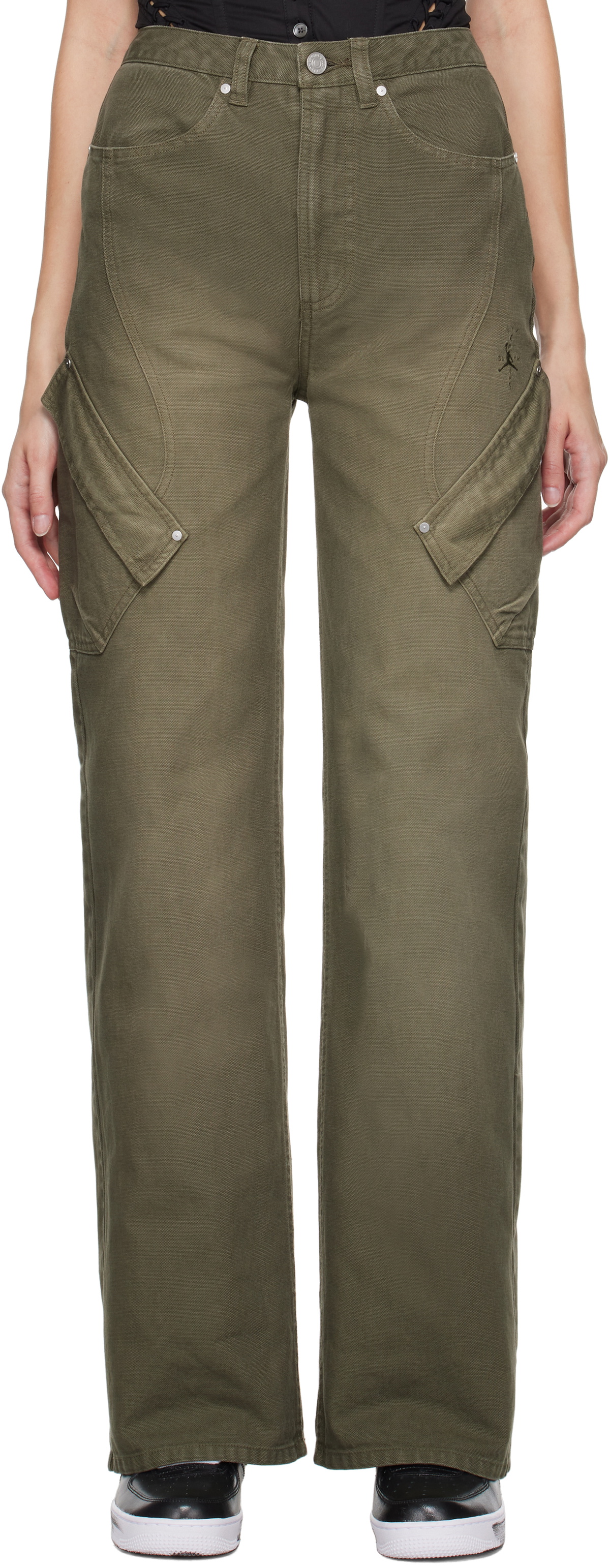 Nike Jordan Khaki Travis Scott Edition Embroidered Cargo Pants Nike ...