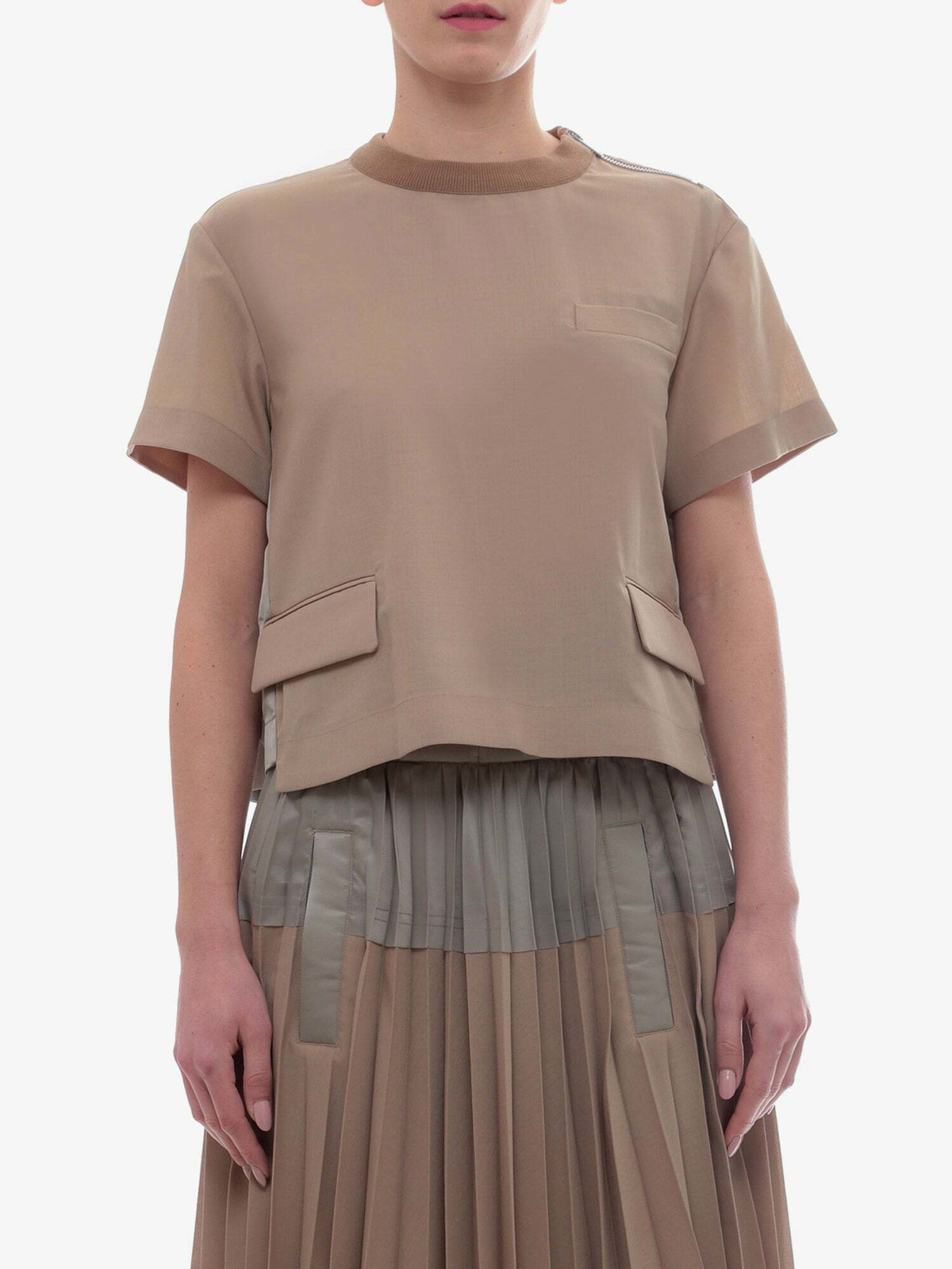 Sacai Top Beige Womens Sacai