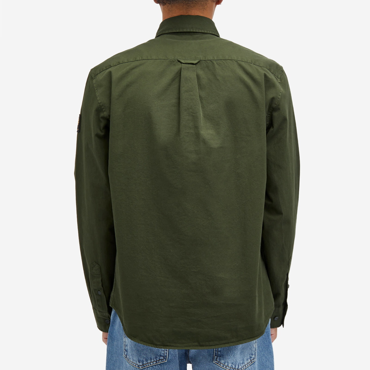 Belstaff Men's Scale Garment Dyed Shirt in Green Belstaff