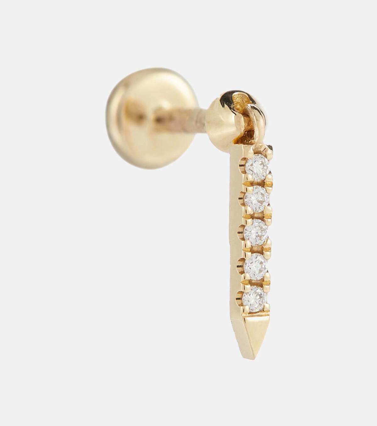 Maria Tash Eternity Bar Threaded 18kt yellow gold single earring with ...