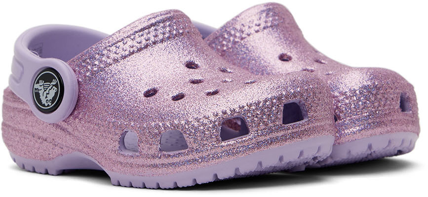 Crocs Baby Purple Classic Glitter Clogs Crocs