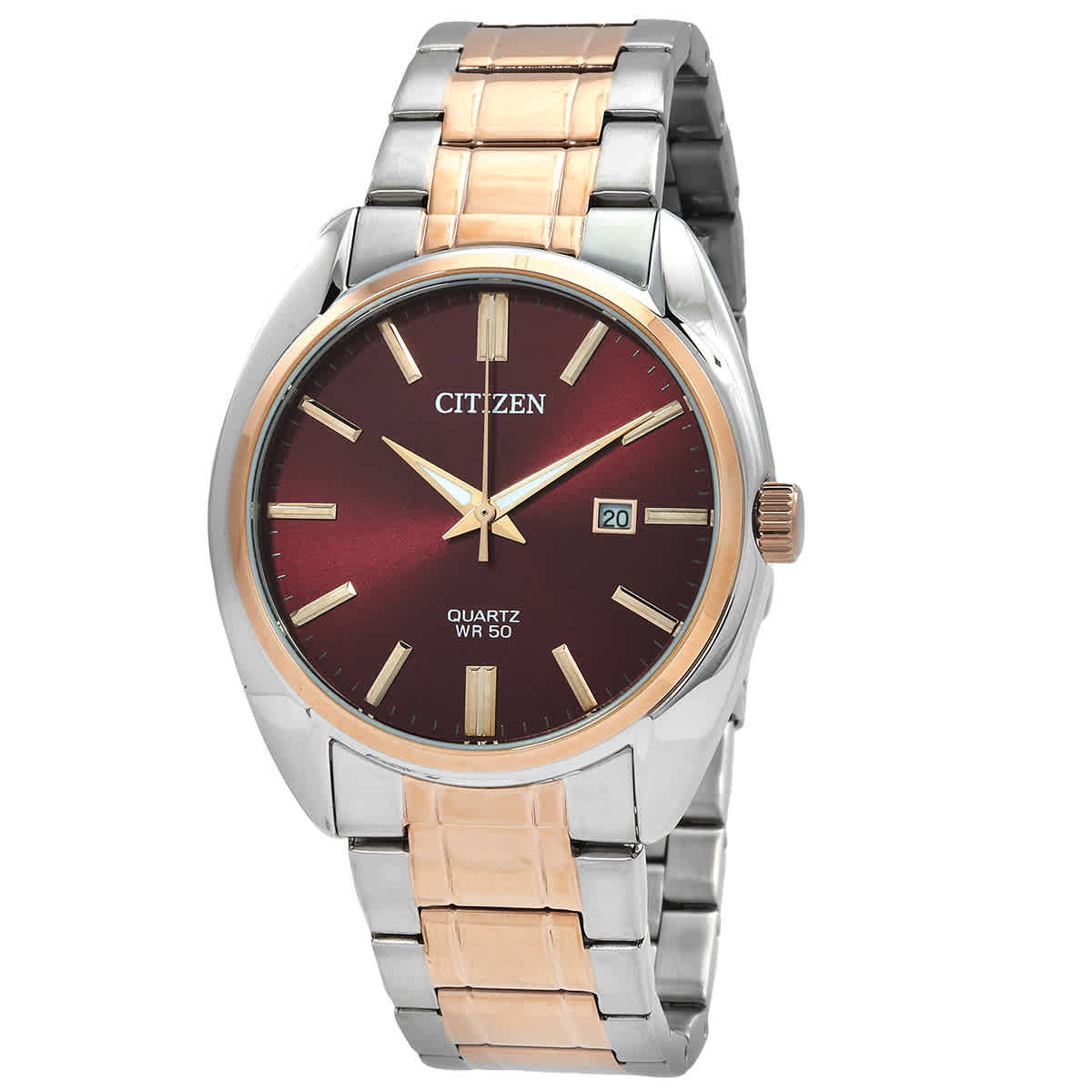 Citizen Quartz Wine Red Dial Two-Tone Mens Watch BI5104-57X Citizen
