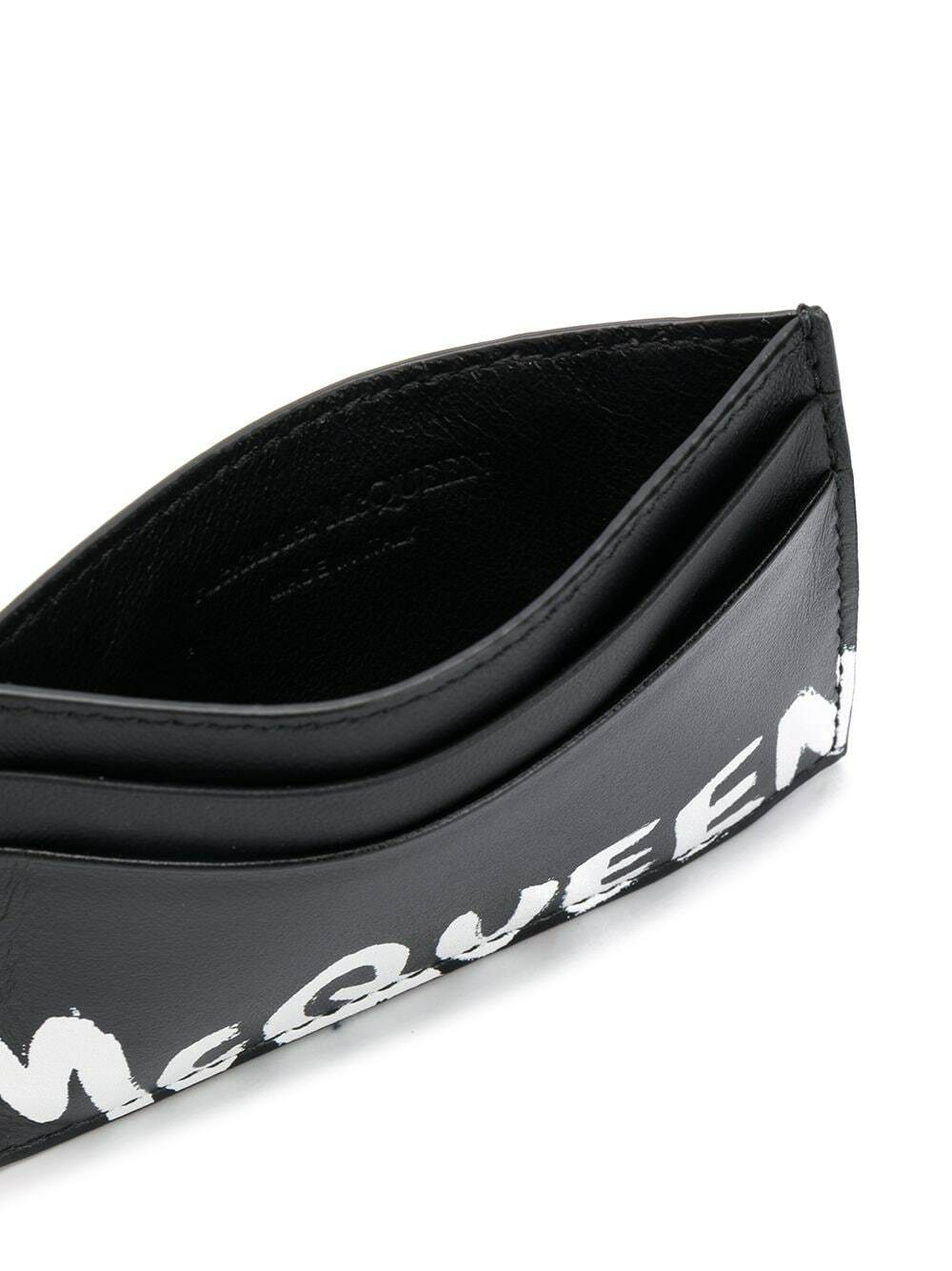 ALEXANDER MCQUEEN - Graffiti Leather Credit Card Case Alexander McQueen