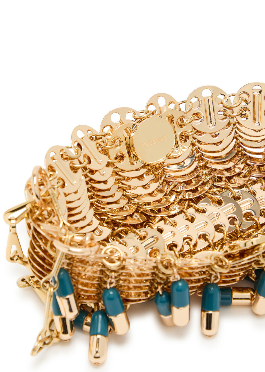 Rabanne 1969 Nano Pill Embellished Disc Shoulder bag - Gold - One Size ...