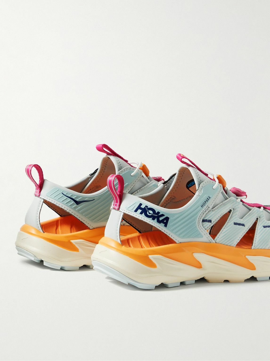 Hoka One One - Hopara Rubber-Trimmed Faux Leather and Stretch-Knit ...