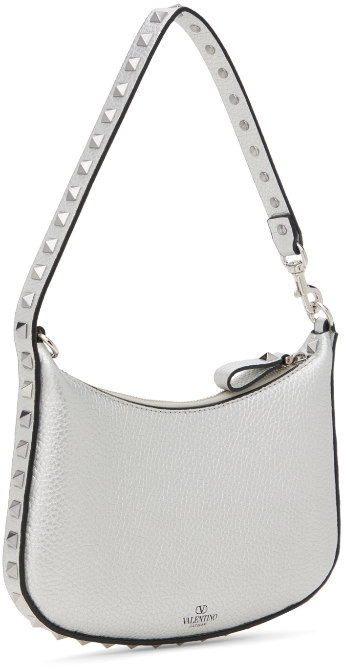 Valentino Garavani Silver Mini Rockstud Shoulder Bag Valentino Garavani