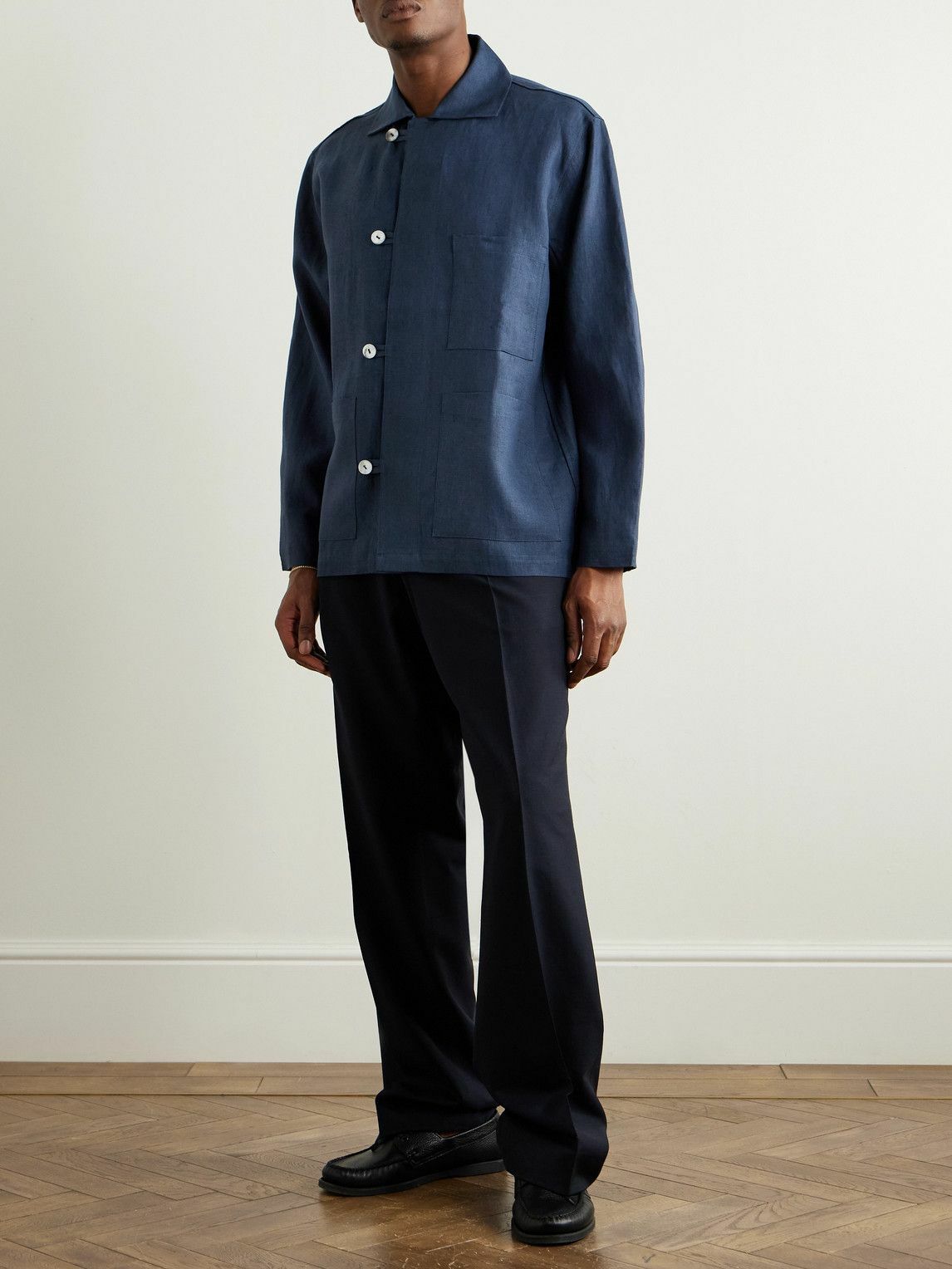 Stòffa - Linen-Twill Jacket - Blue STÒFFA