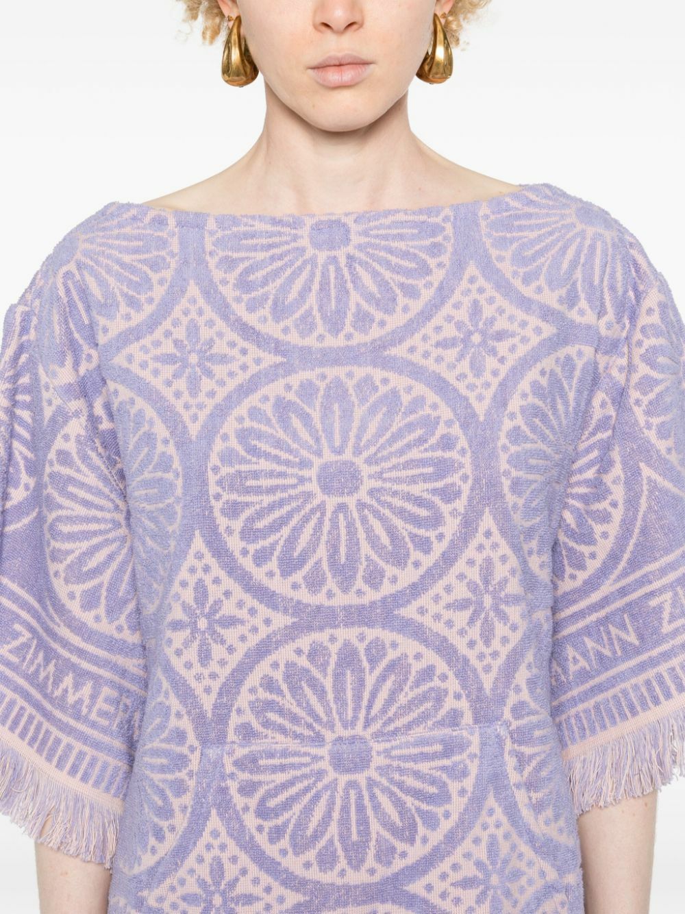ZIMMERMANN Pink Floral-Jacquard Towel Dress Zimmermann