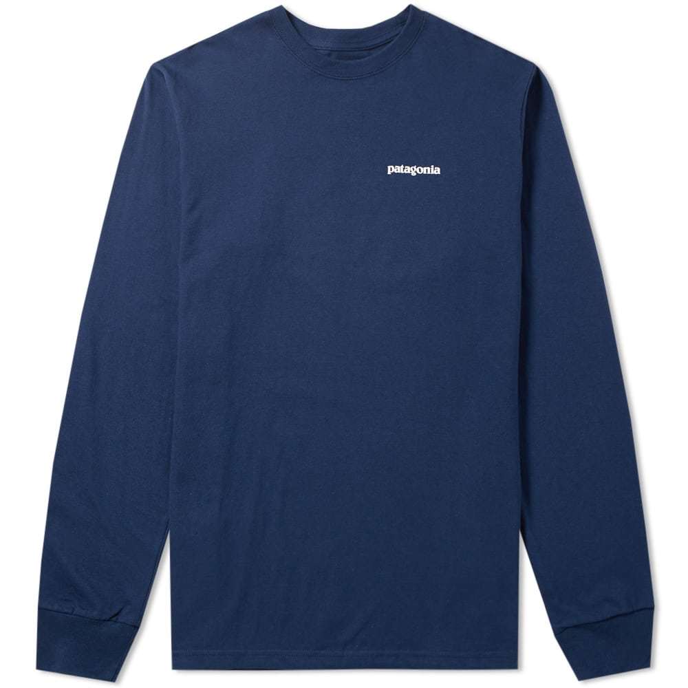 Patagonia Long Sleeve P-6 Logo Tee Blue Patagonia