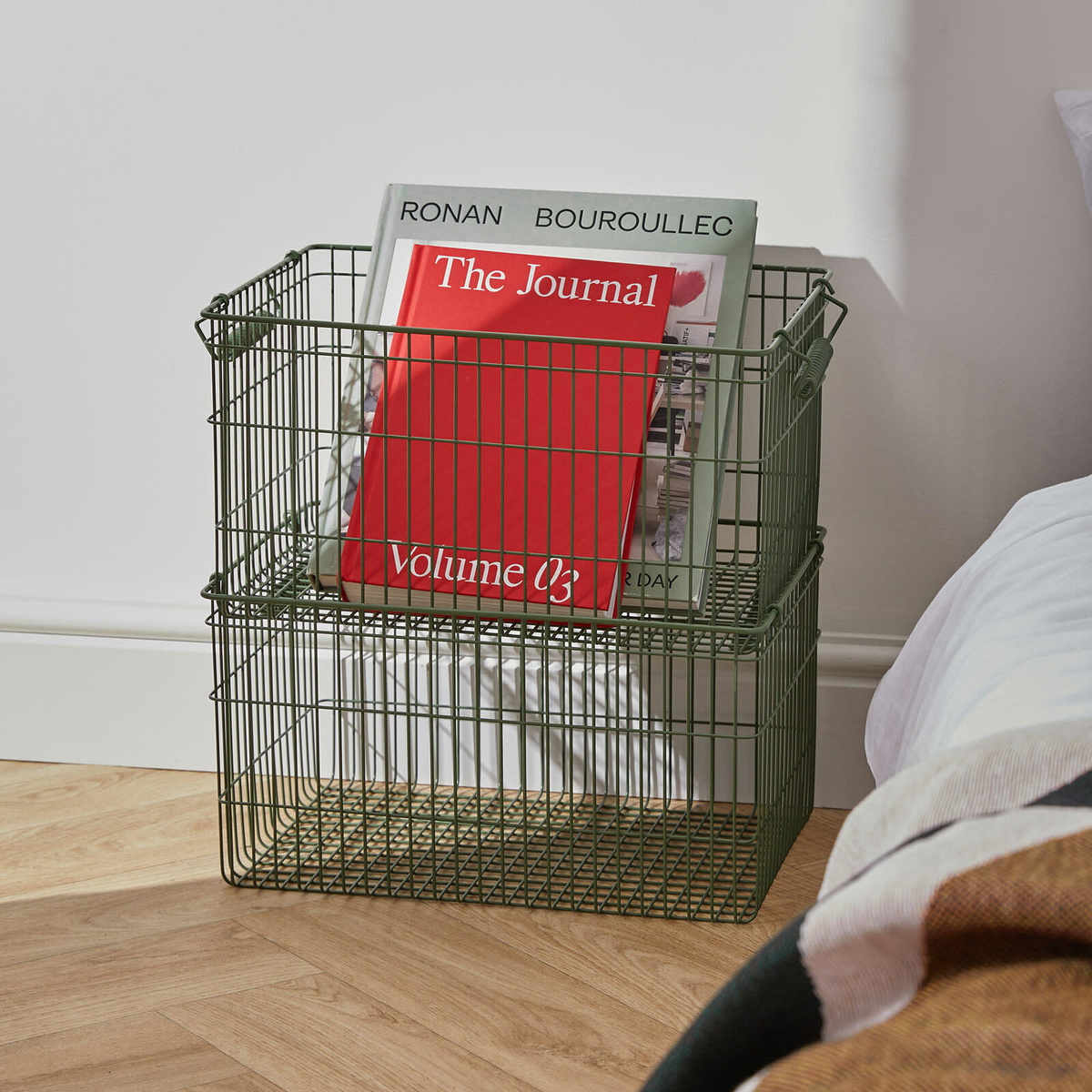 ferm LIVING Cala Stackable Baskets - Set of 2 in Dark Green ferm LIVING