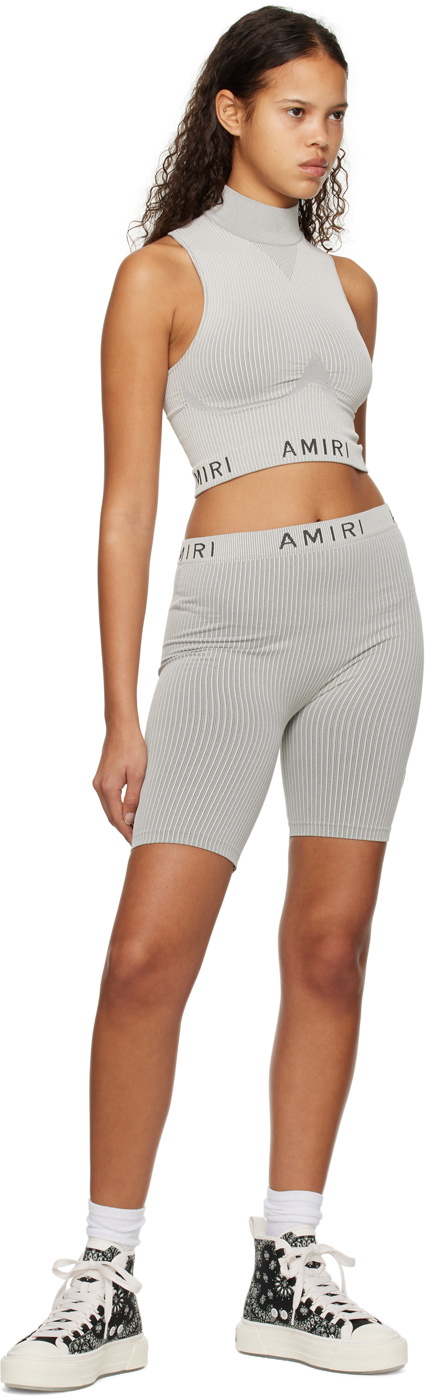 AMIRI Gray Mock Neck Sports Bra Amiri