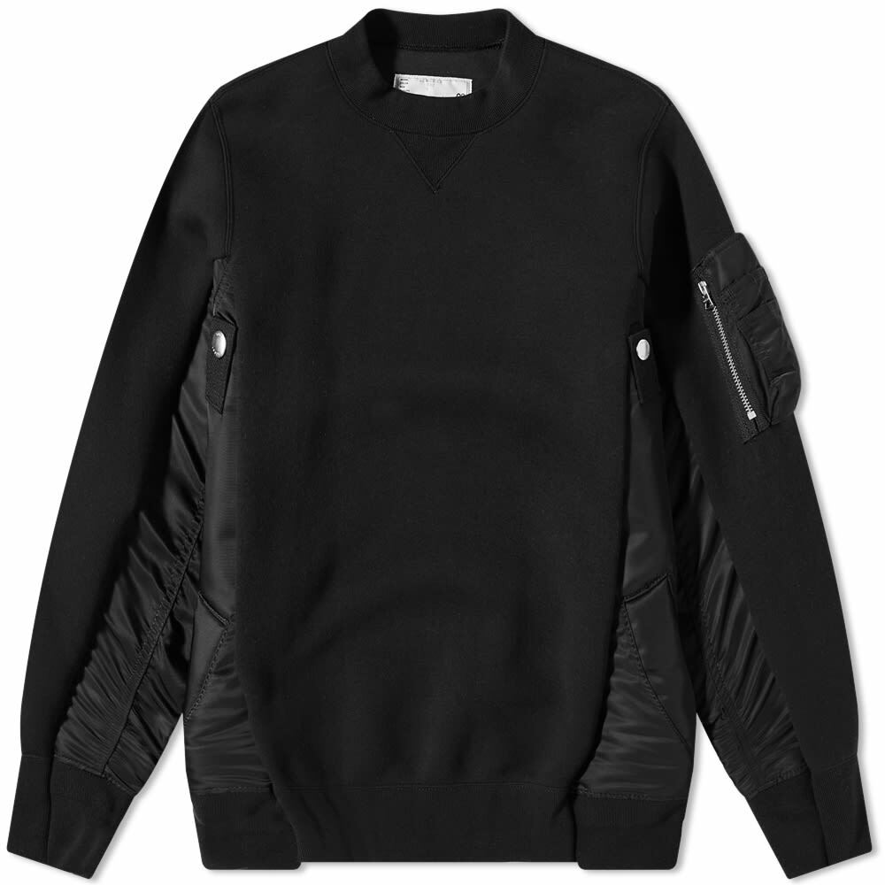 Sacai Men's MA-1 Crew Sweat in Black Sacai