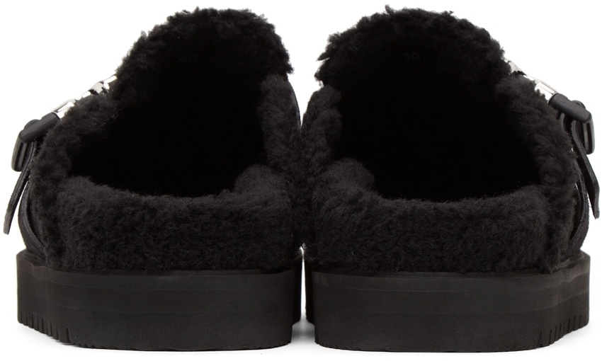 Moncler Black Suede Mon Mule Slides Moncler