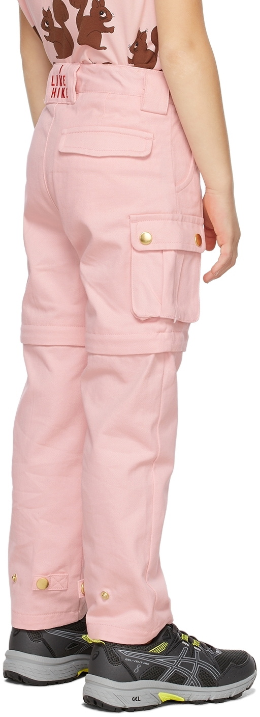 Mini Rodini Kids Pink Logo Cargo Pants Mini Rodini