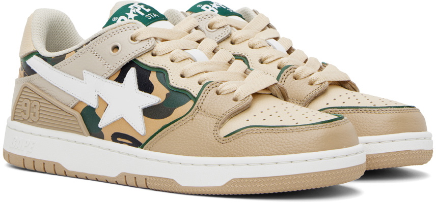 BAPE Beige & Green SK8 Sta #4 Sneakers A Bathing Ape