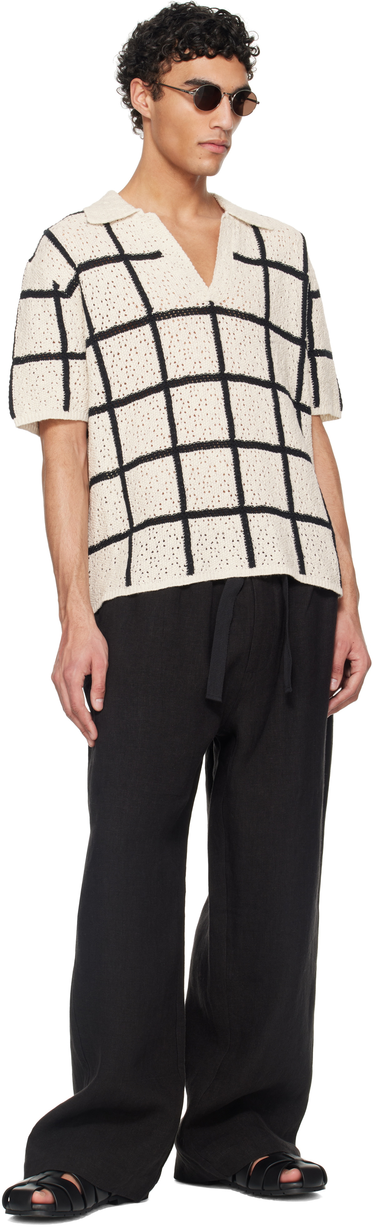 COMMAS Black Wide Leg Linen Trousers Commas